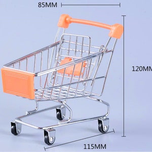 Miniature Supermarket Trolley Shopping Cart Dollhouse Miniatures ...