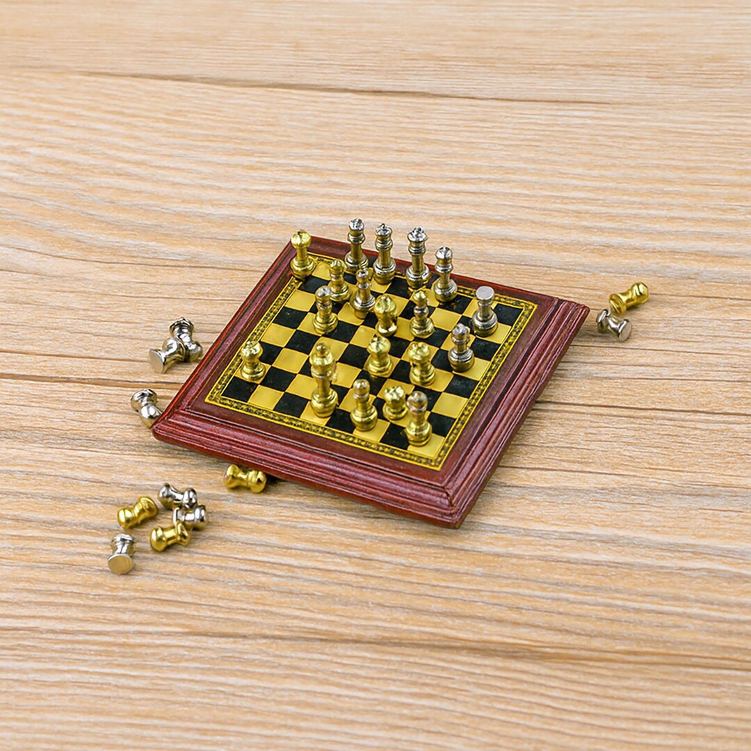 Miniature Chess 1/12 Dollhouse Chess Diorama Miniatures Mini Chess - Etsy