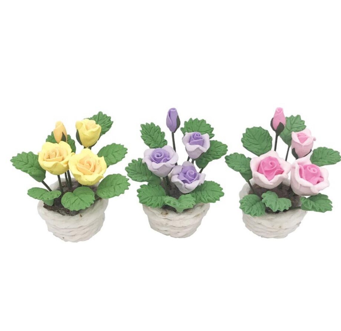 Miniature Rose Flowers Miniatures Flowers Model Dollhouse | Etsy
