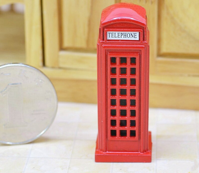 Miniature England Style Telephone Booth Dollhouse Miniatures - Etsy