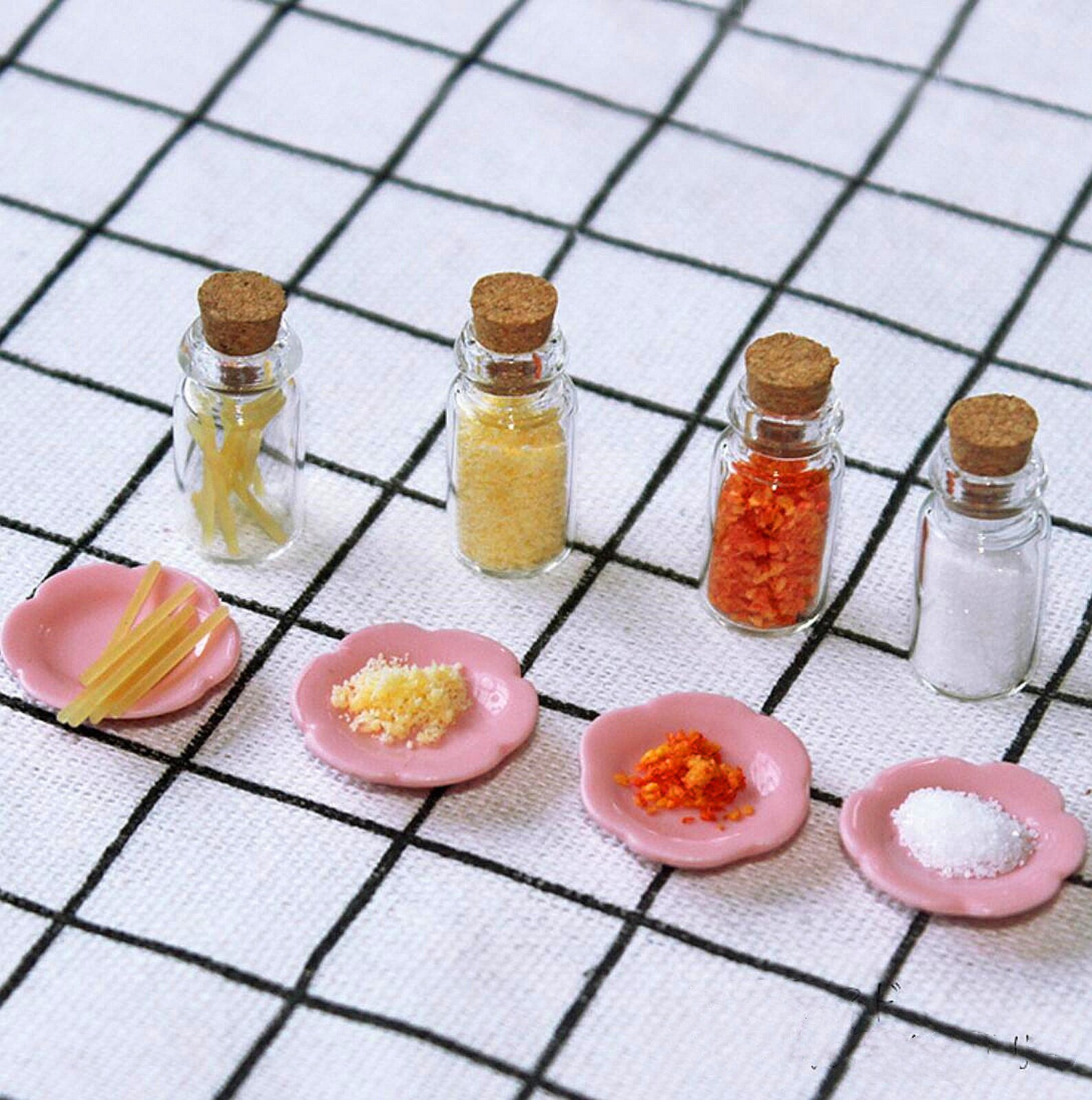 Miniature Food Condiment Bottles(4pcs) Miniatures BJD Doll Decoration ...