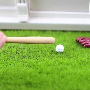 Miniature Baseball Set(3pcs) Miniature Sports Dollhouse Miniatures BJD ...
