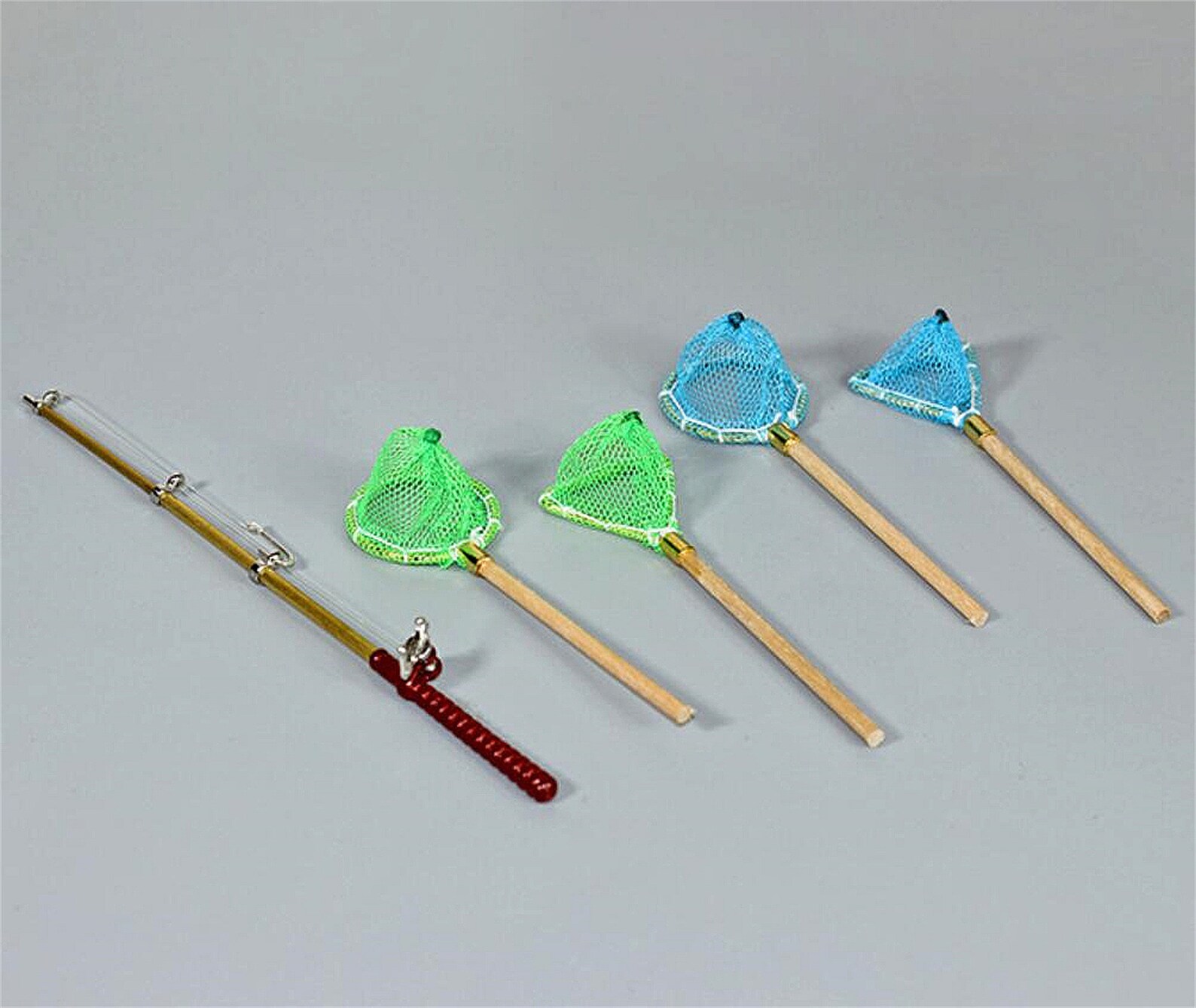 Miniature fishing rod net set Dollhouse miniatures BJD doll | Etsy