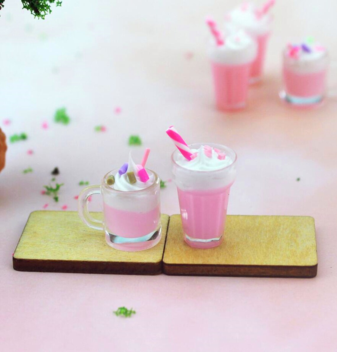 Miniature Strawberry Milkshake Ice-cream Miniature Food | Etsy