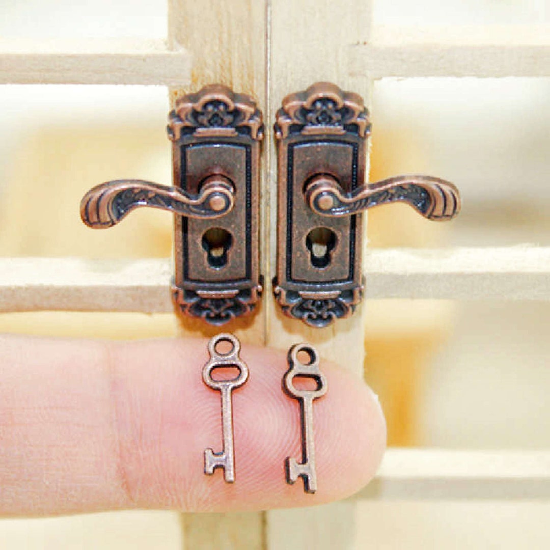 Miniature Door Locks and Keys Set Miniatures Dollhouse - Etsy