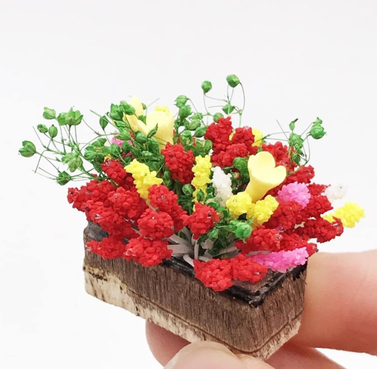 Miniature Colorful Flowers Miniatures Plant Dollhouse | Etsy