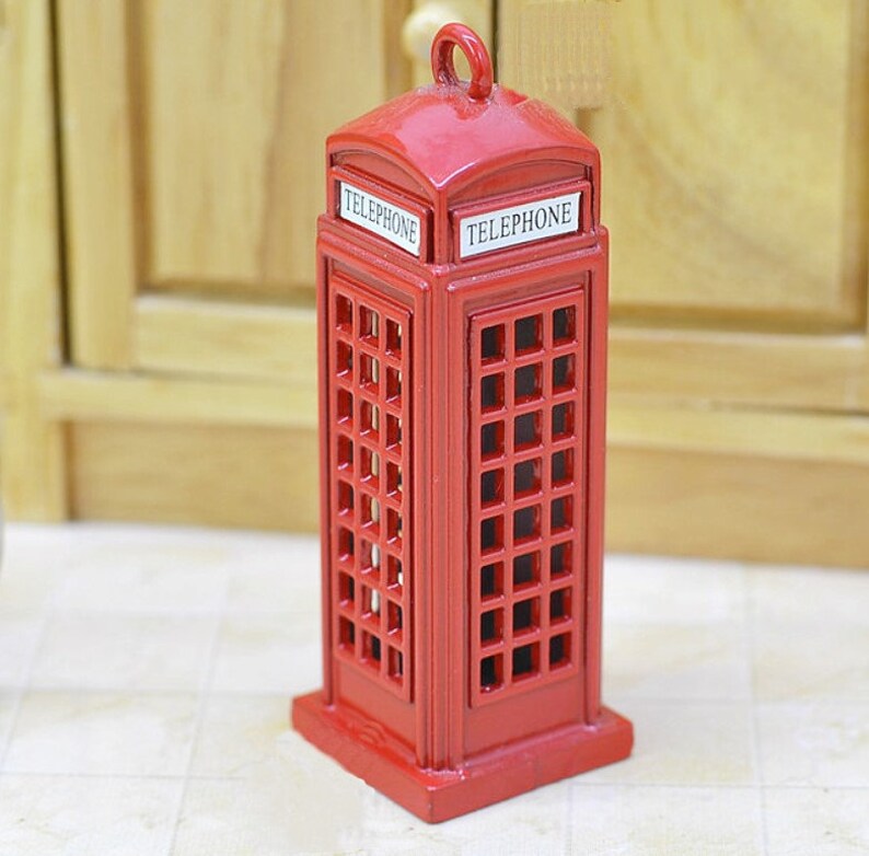 Miniature England Style Telephone Booth Dollhouse Miniatures - Etsy