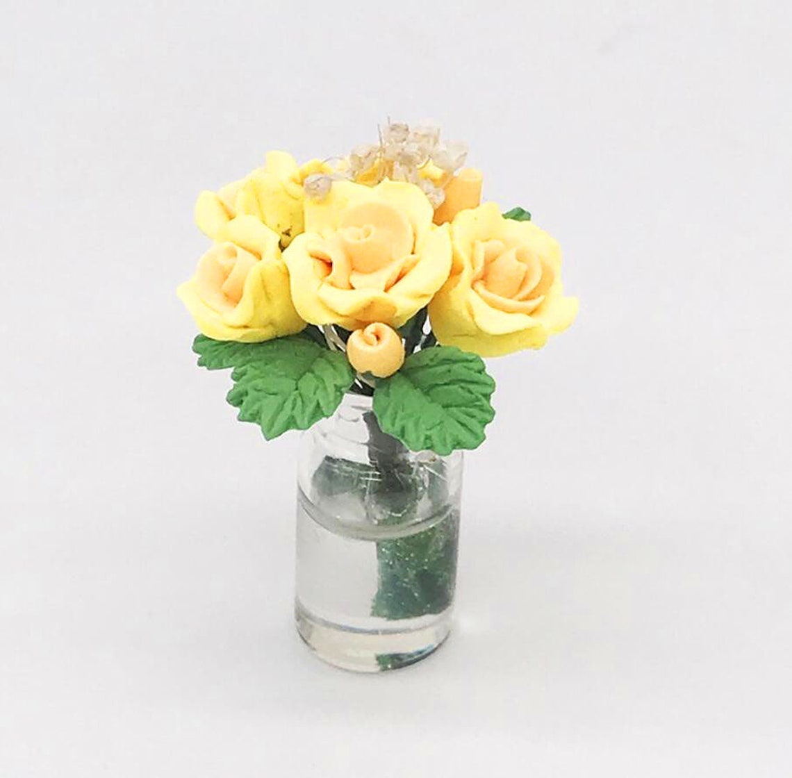 Miniature Flowers Pot Miniatures Miniature Plant Dollhouse - Etsy