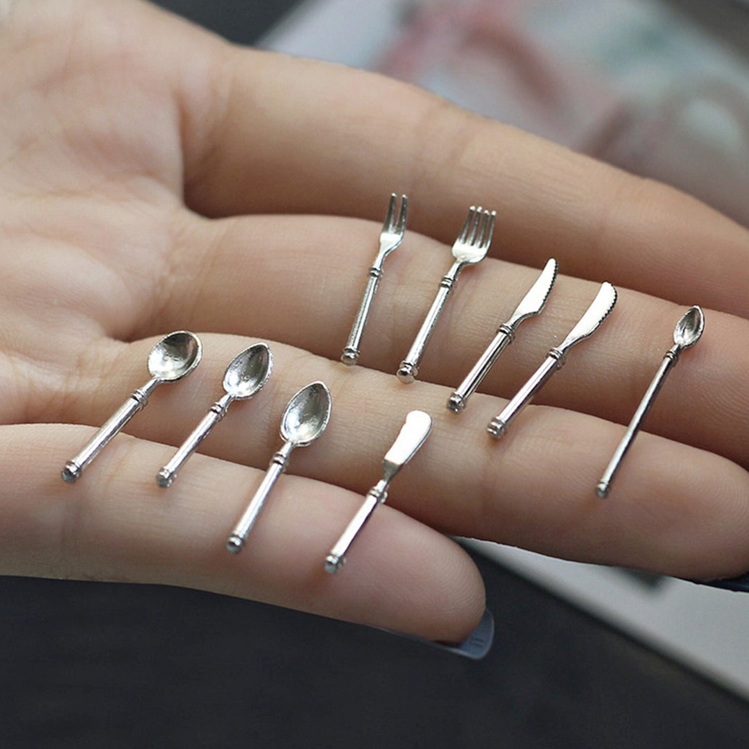 Miniature Knife Fork Spoon Flatware Dollhouse Kitchen Accessories ...