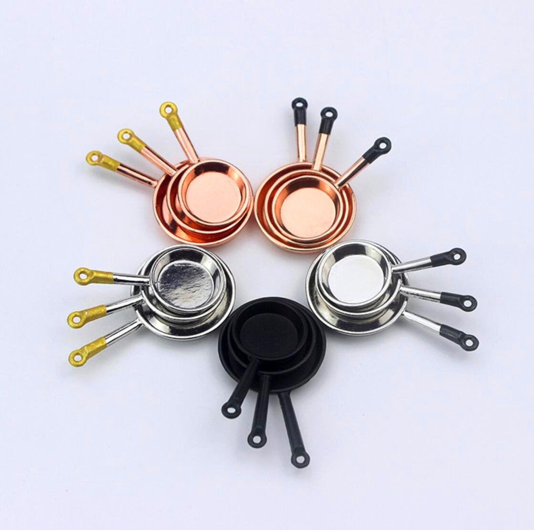 Miniature Pan Set(3pcs) Miniature Saucepan Dollhouse Miniatures ...