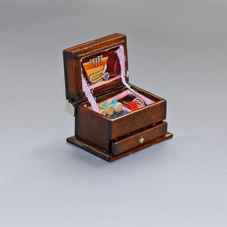 Miniature Sewing Box Miniatures Dollhouse Miniatures Diorama Miniatures ...