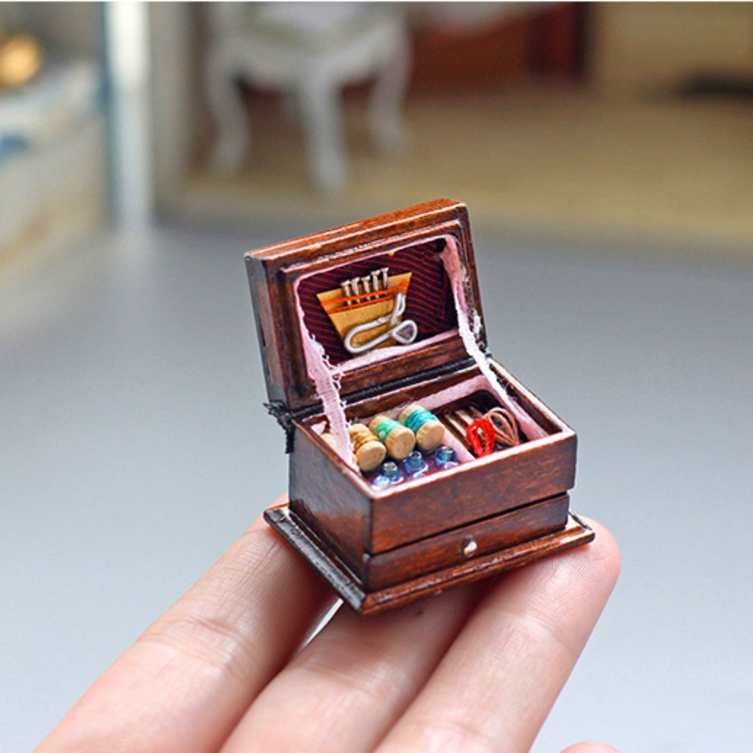 Miniature Sewing Box Miniatures Dollhouse Miniatures Diorama Miniatures ...