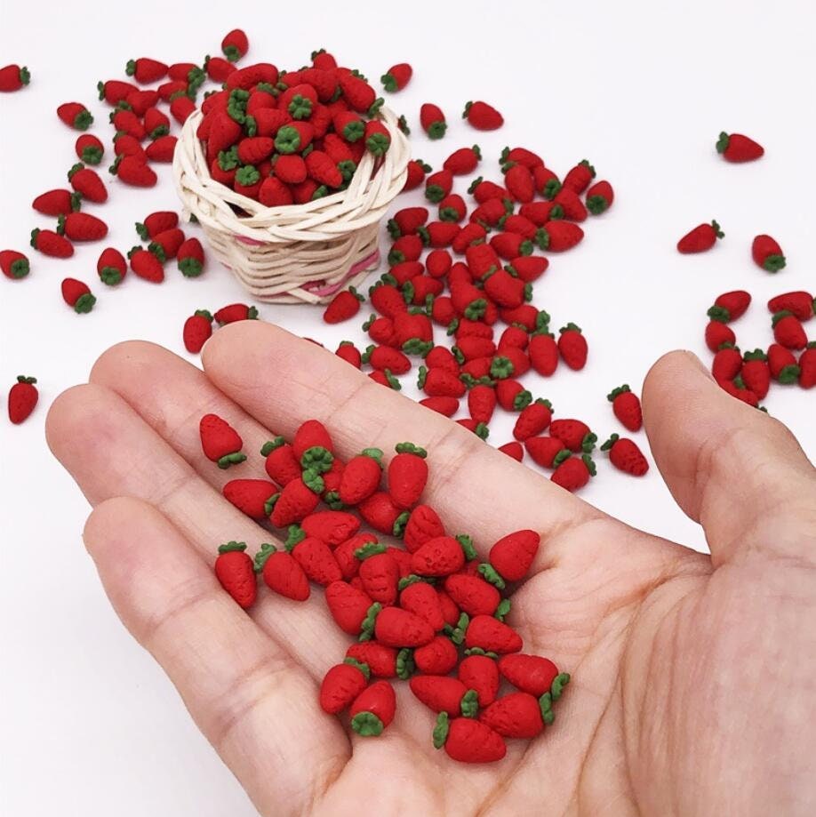Miniature Strawberry10pcs Miniature Fruits Miniature Food - Etsy