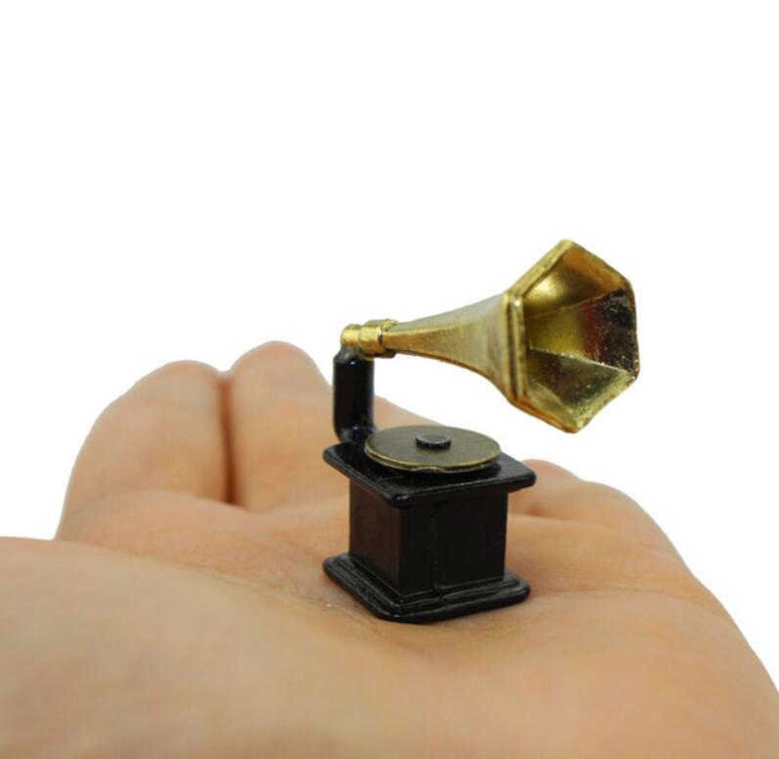 Miniature Music Phonograph Gramophone Dollhouse Miniatures | Etsy