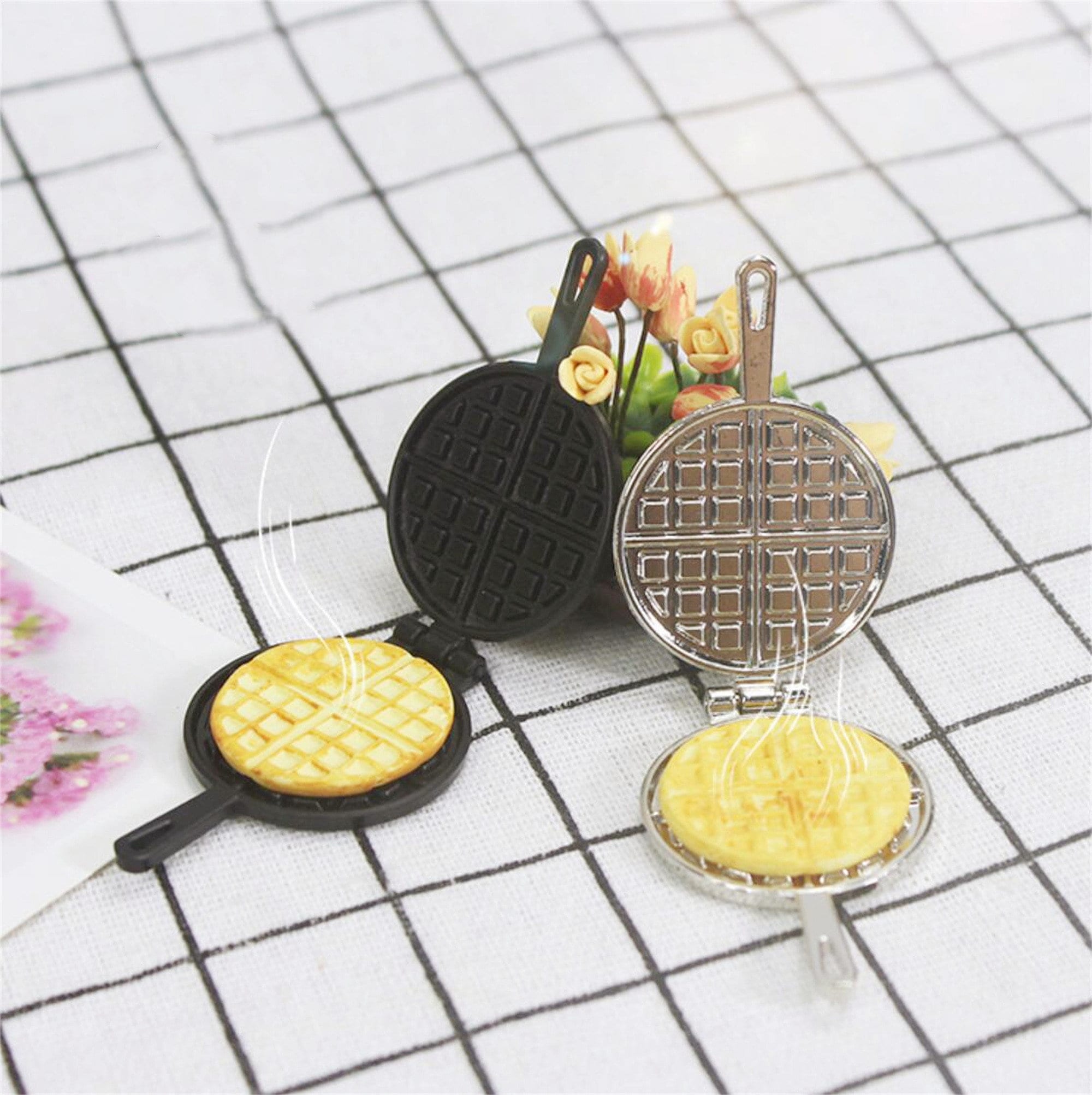 Miniature fake food Miniature Waffle decorated for dollhouse Art ...