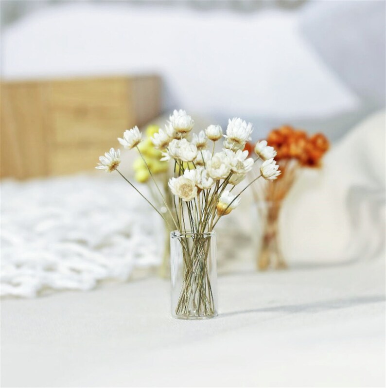 Miniature Colorful Flowers Miniatures Glass Vase Dollhouse - Etsy