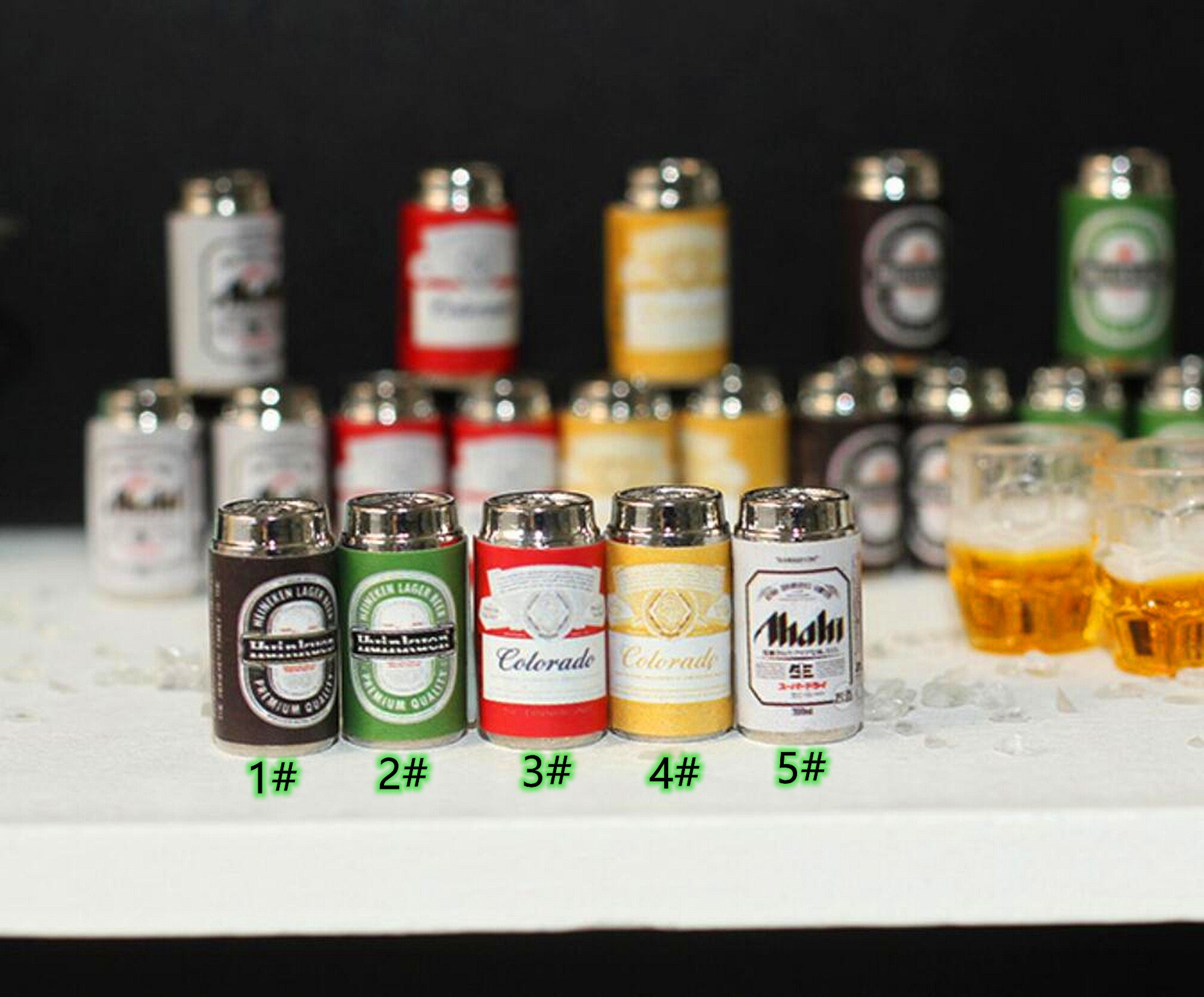 Miniature Beer(6pcs) Miniatures Food Miniature Wine Dollhouse ...