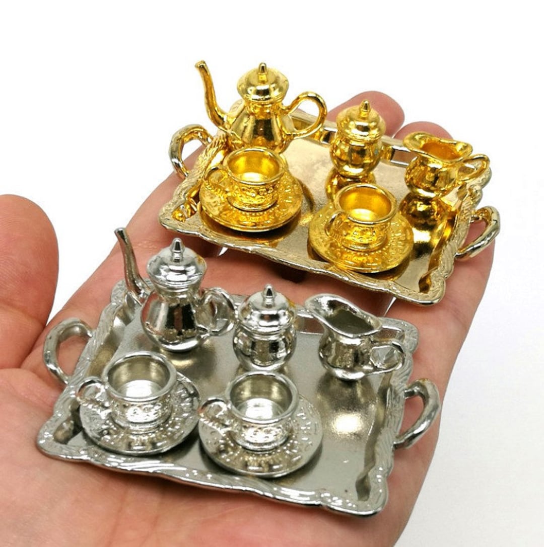 Miniature Tea Set(10pcs) Dollhouse Miniatures Dollhouse Decoration BJD ...