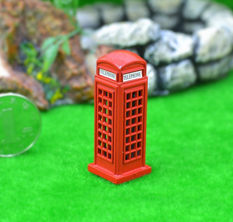 Miniature England Style Telephone Booth Dollhouse Miniatures - Etsy