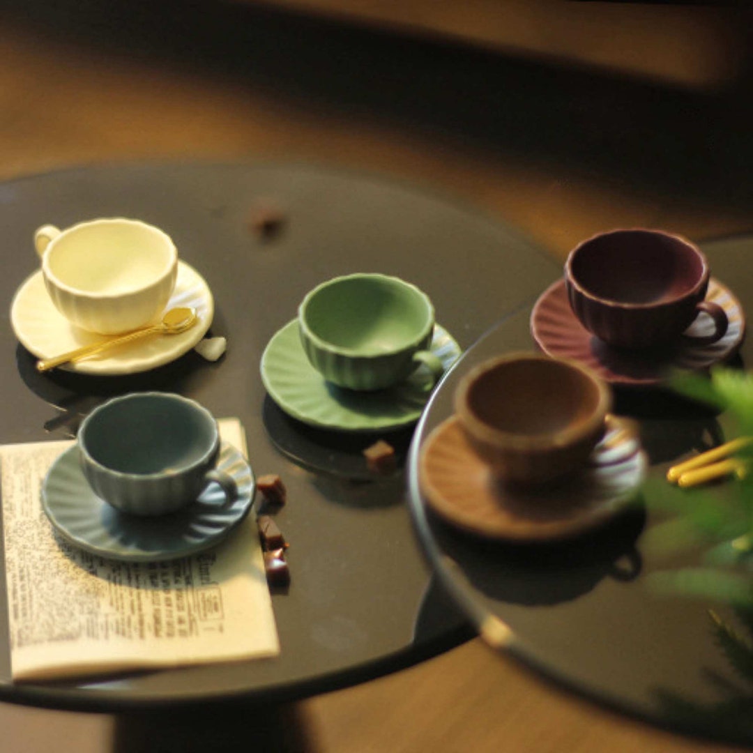 Miniature Coffee Cup Set Dollhouse Miniatures Diorama Miniatures ...