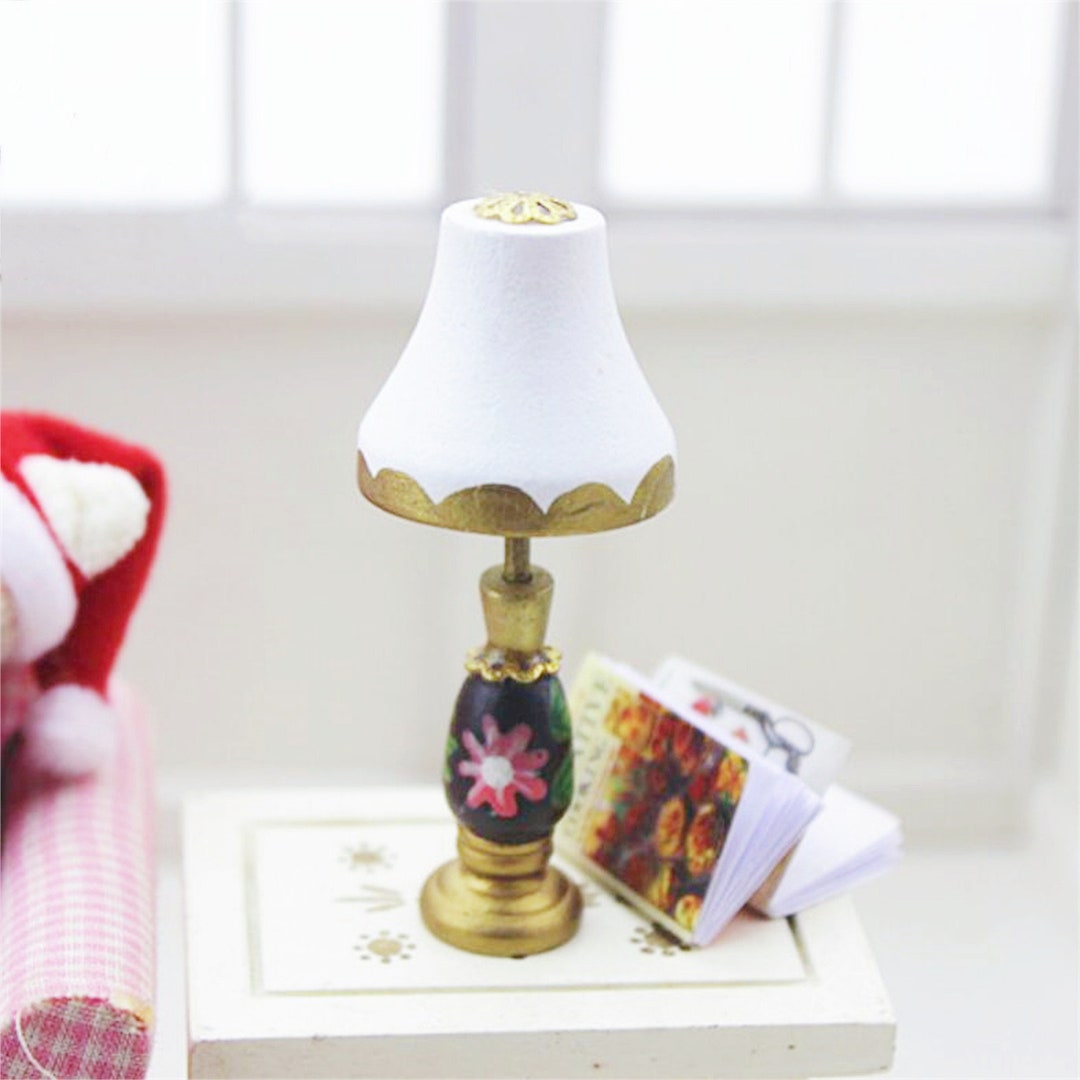 Miniature Table Lamp Miniatures Light Dollhouse Miniature Decoration ...