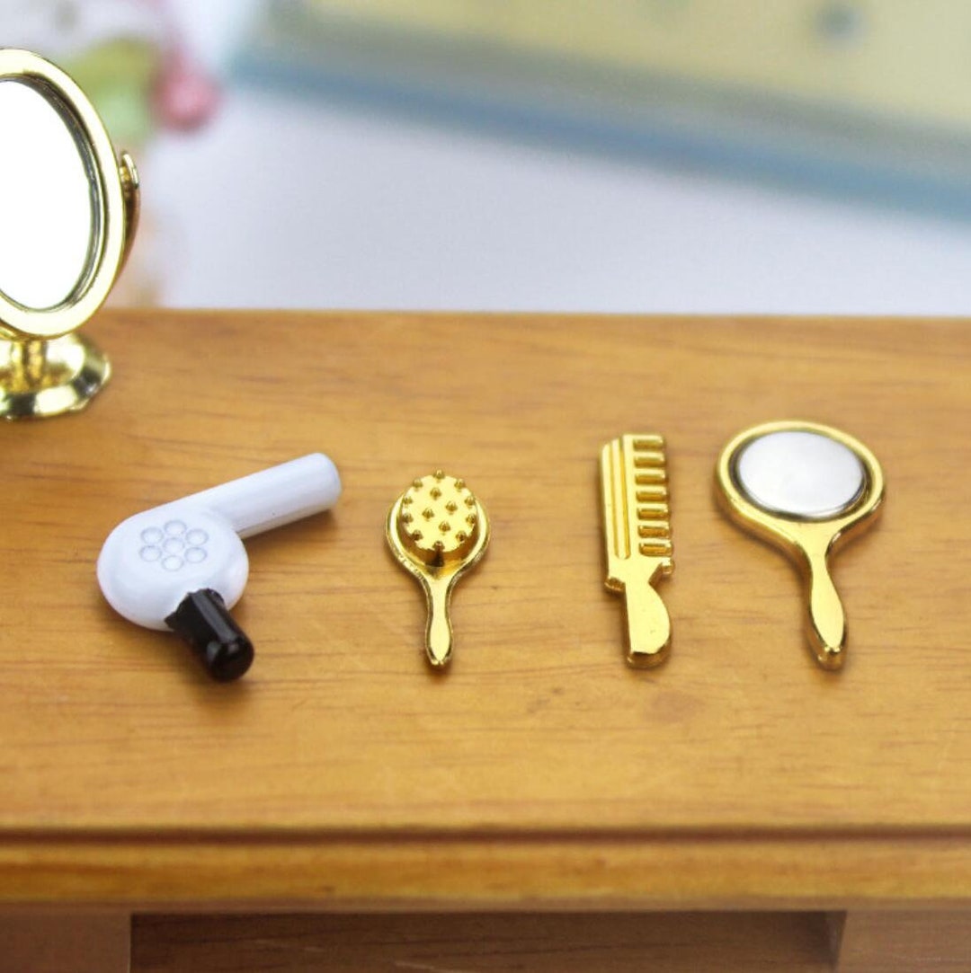 Miniature Comb Mirror Set Diorama Miniatures Dollhouse Miniatures Bjd ...