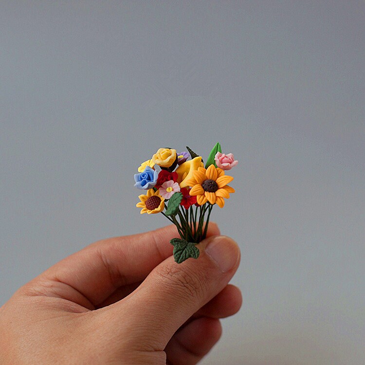 Miniature Flowers Arrangement Miniatures Plant Dollhouse - Etsy Australia