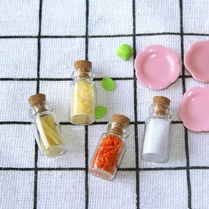 Miniature Food Condiment Bottles(4pcs) Miniatures BJD Doll Decoration ...