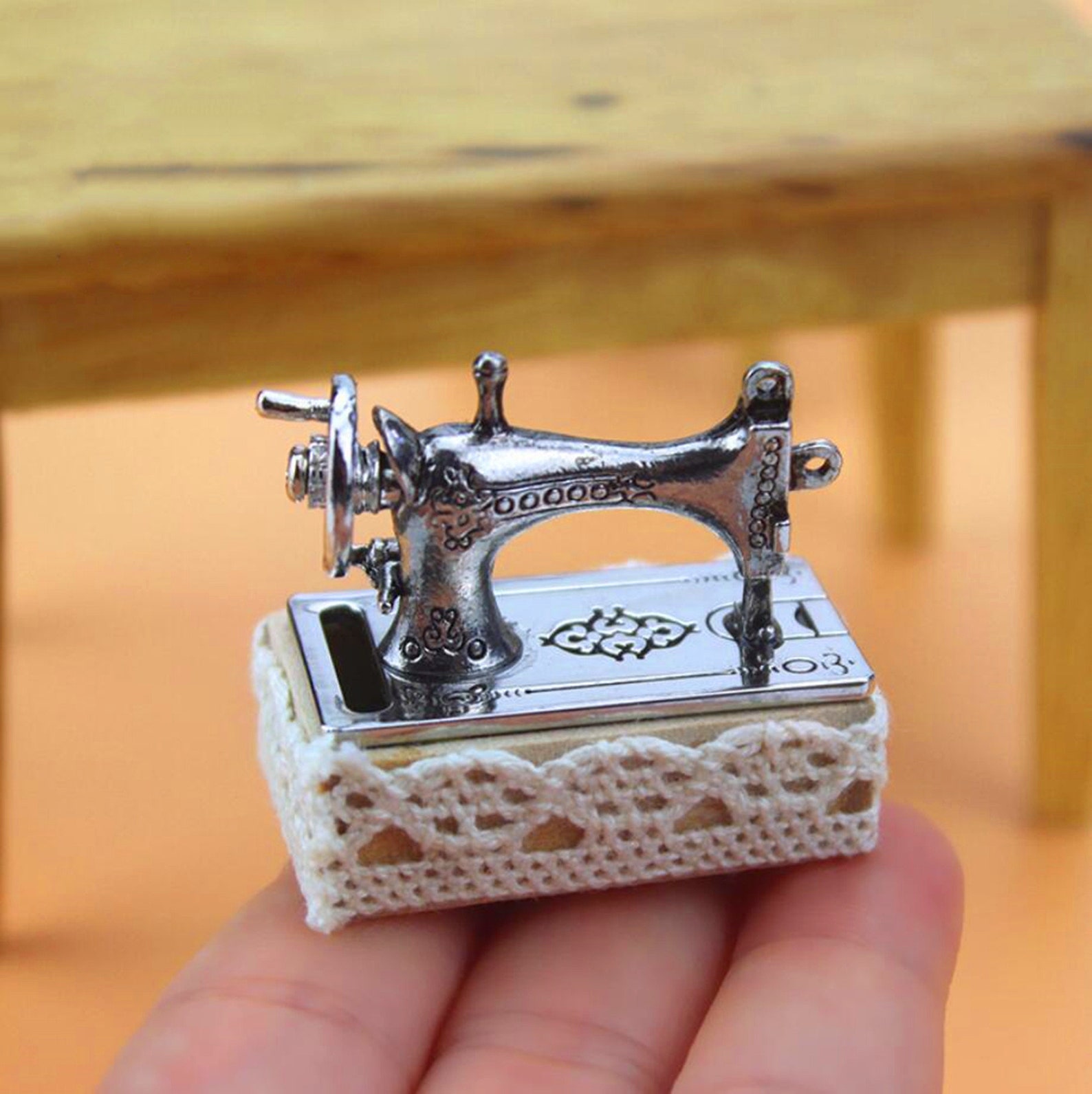 Miniature sewing set Miniature sewing machine Dollhouse | Etsy