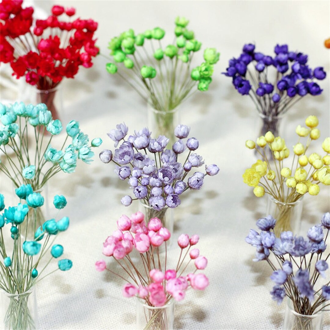 Miniature Colorful Flowers Miniatures Glass Vase Dollhouse Miniatures ...