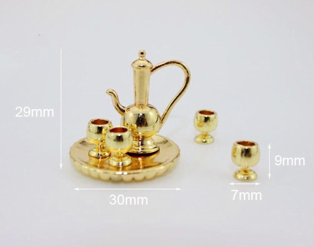 Miniature tea set6pcs Miniature cups Dollhouse miniatures | Etsy