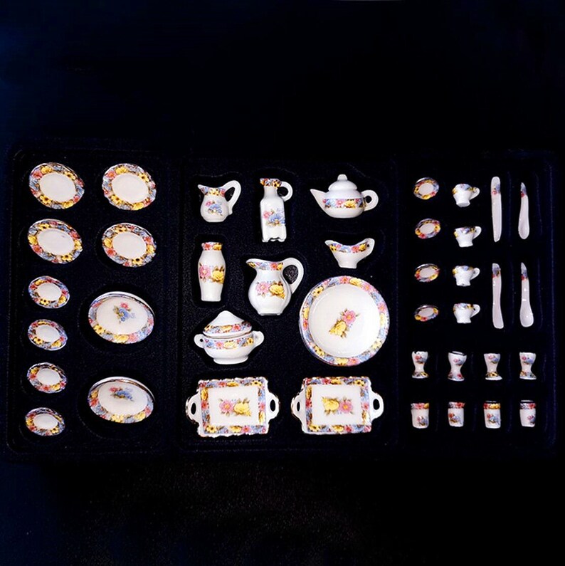 Miniature Plate Saucer Cup Set Miniature Tableware Dish Set | Etsy