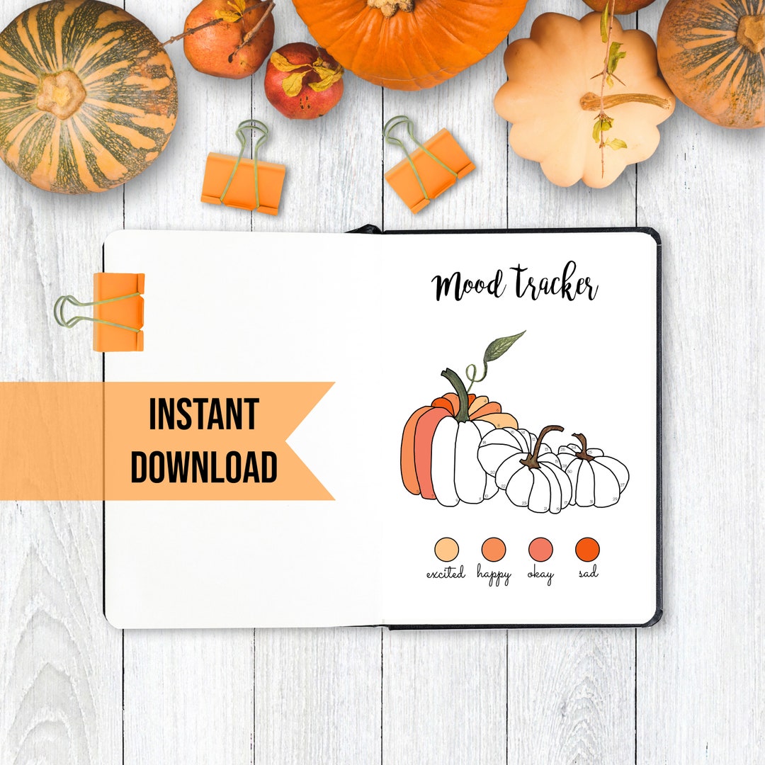Mood Tracker Fall Pumpkin Mood Tracker Printable Mood Tracker Pumpkin ...