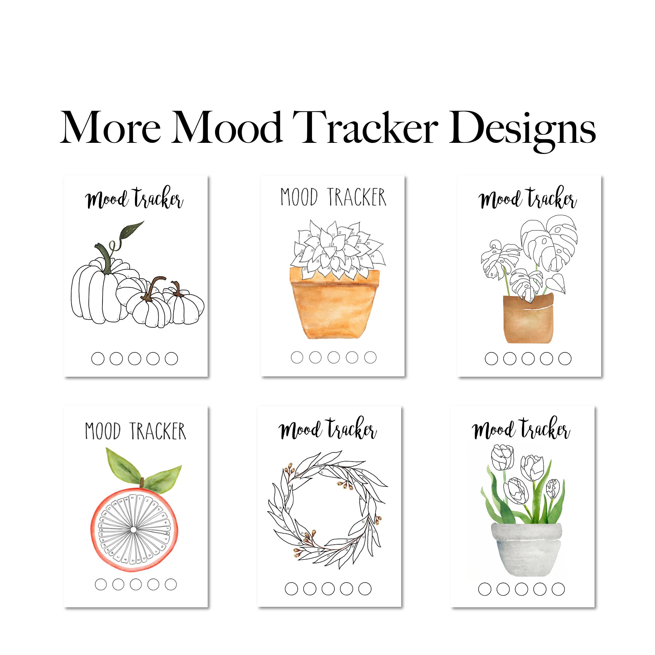 Mood Tracker Cherry Blossom Mood Tracker Floral Mood Tracker Wreath ...
