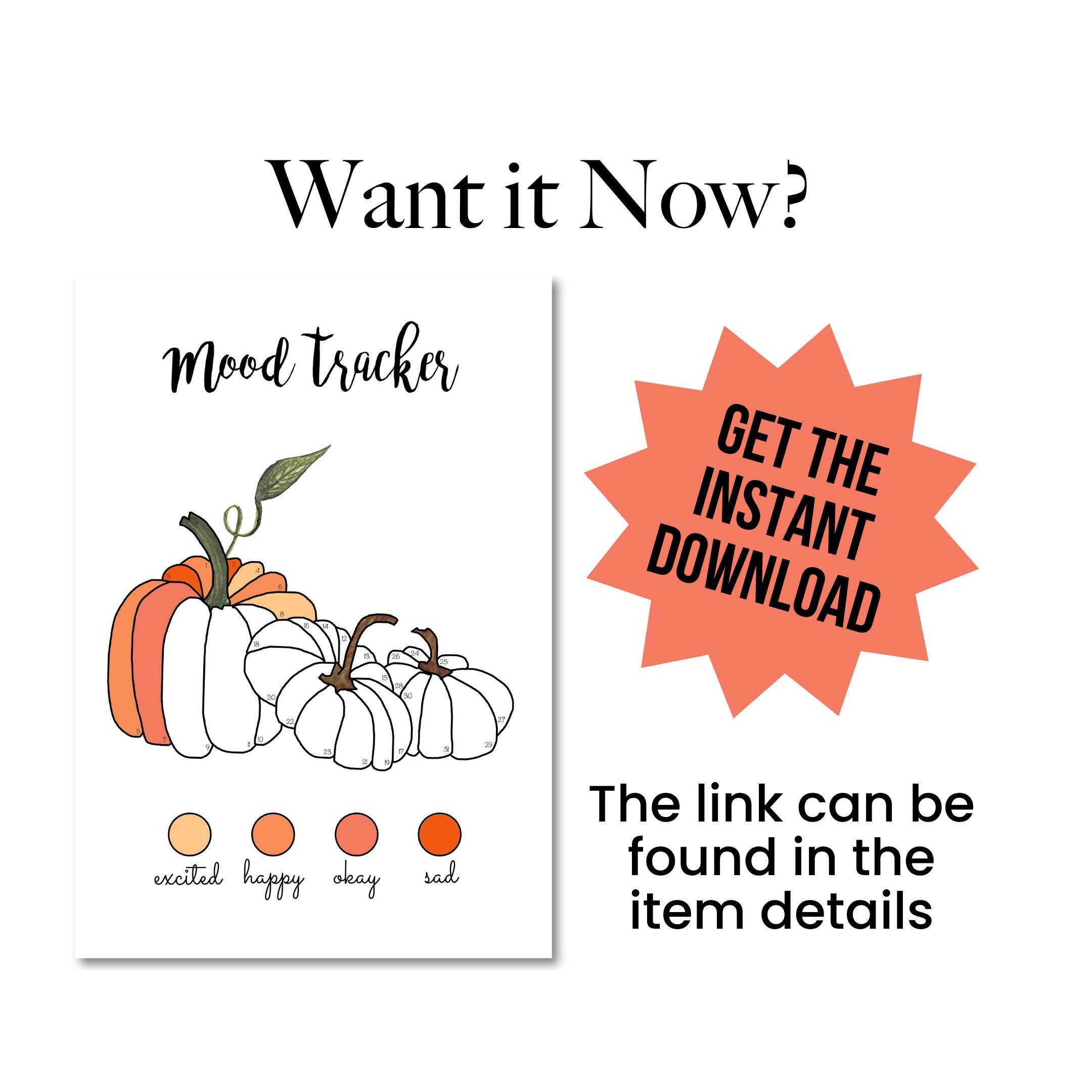 Mood Tracker Fall Pumpkin Mood Tracker Autumn Mood Tracker - Etsy