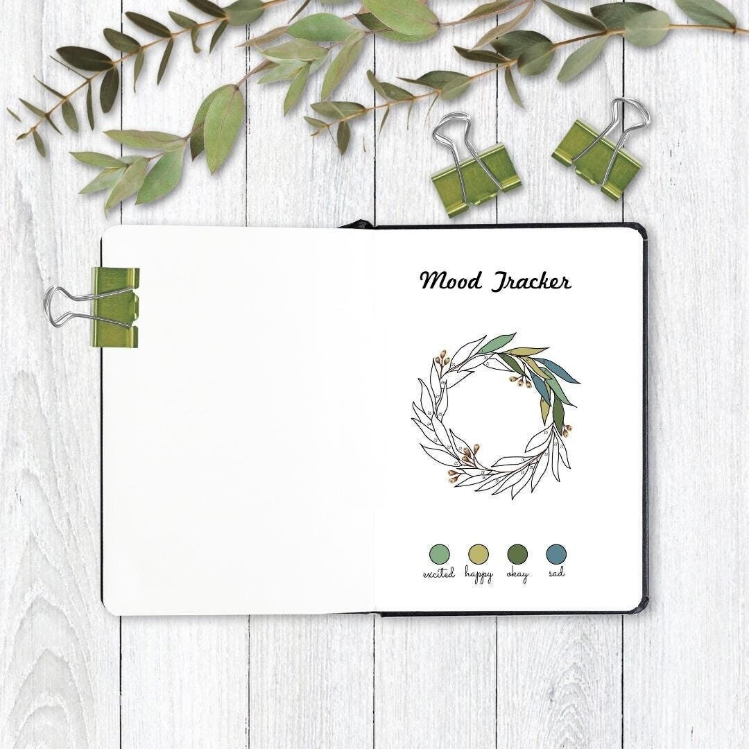 Winter Leaves Mood Tracker Stickers Winter Mood Tracker Planner Mood ...