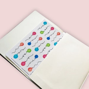 Balloon Planner Stickers Printable Celebration Balloon Bullet Journal ...