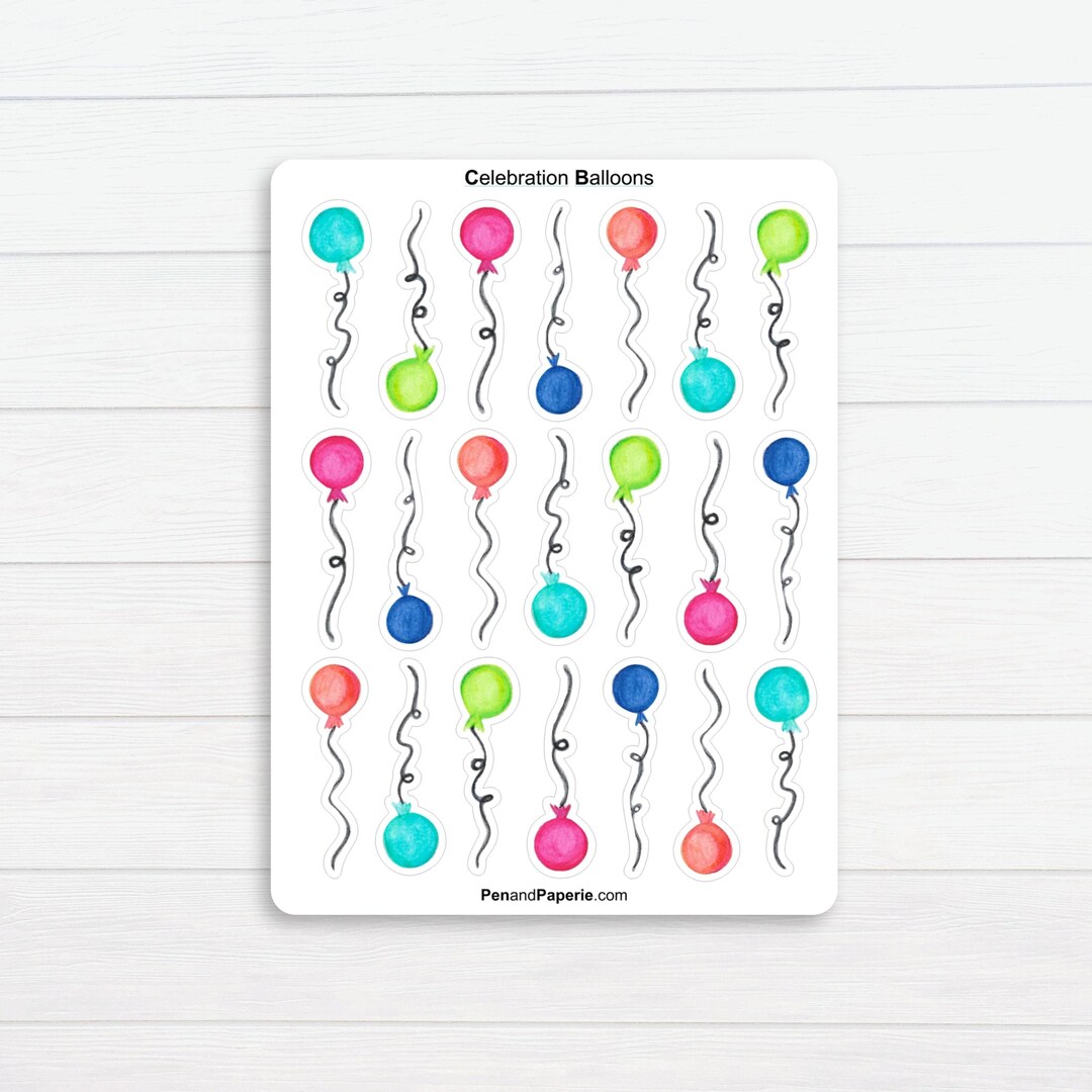 Balloon Planner Stickers Celebration Planner Sticker Special Occassion ...
