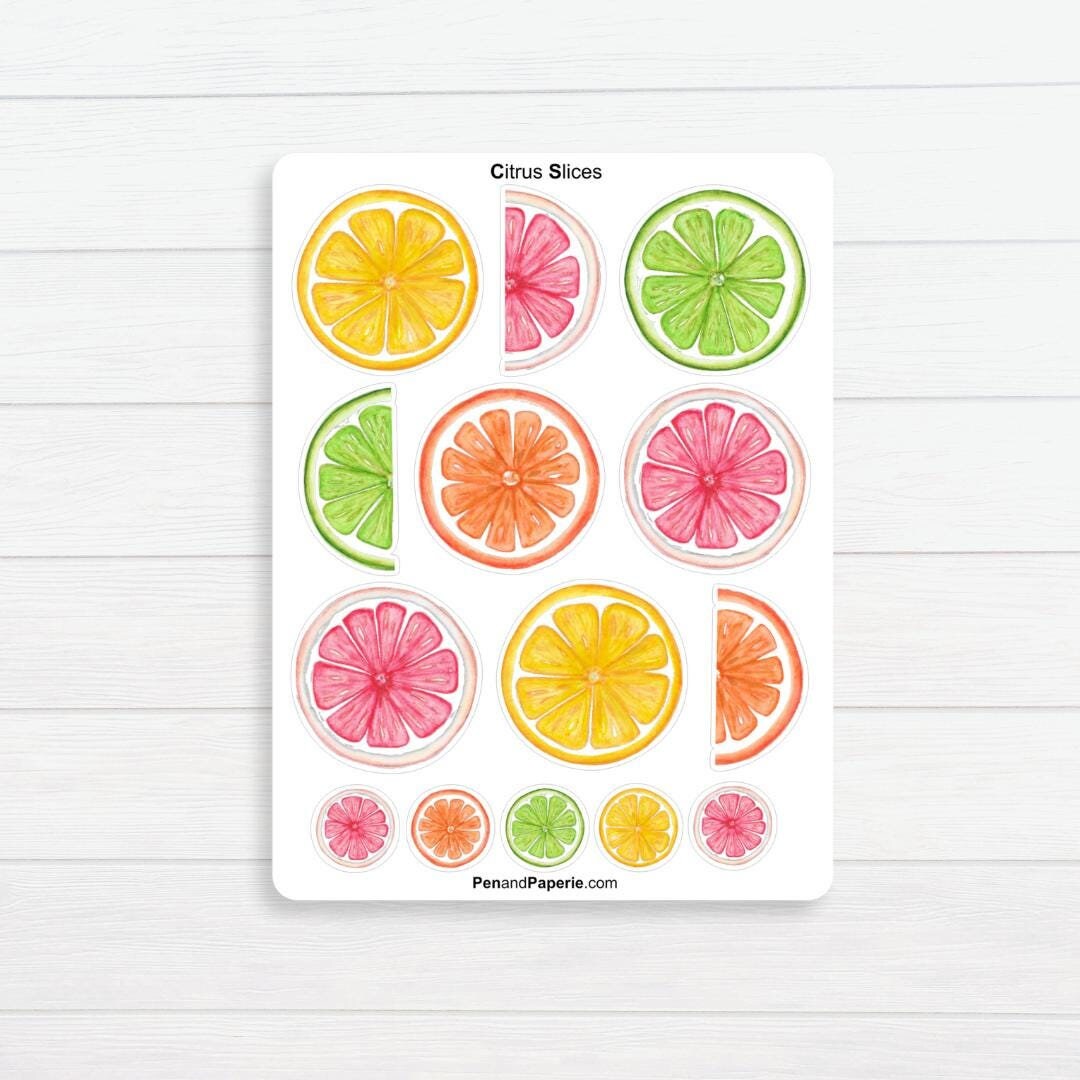 Citrus Stickers Party Decor Citrus Planner Stickers Orange Stickers ...