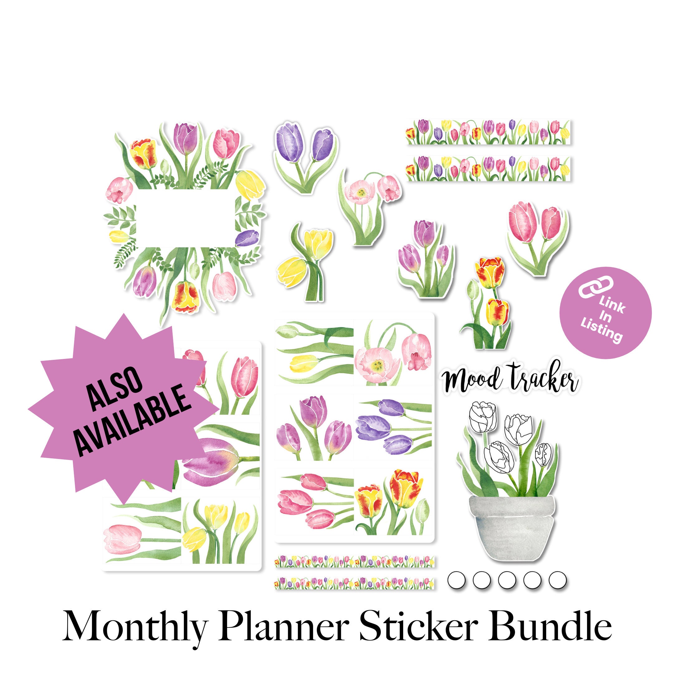 Mood Tracker Tulip Mood Tracker Floral Mood Tracker Flower Mood Tracker ...