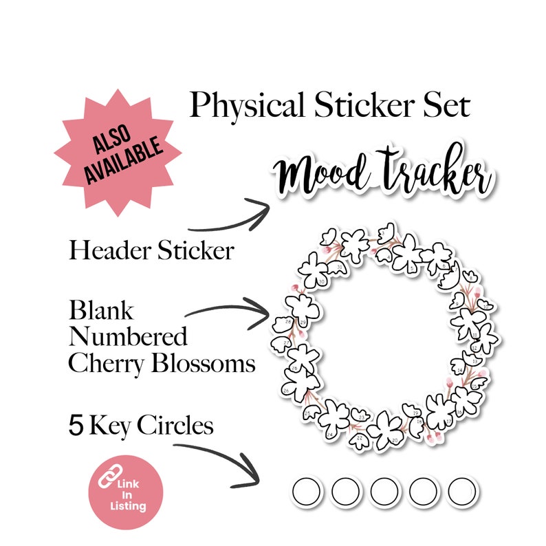 Mood Tracker Cherry Blossom Printable Mood Tracker Cherry Blossom Mood ...