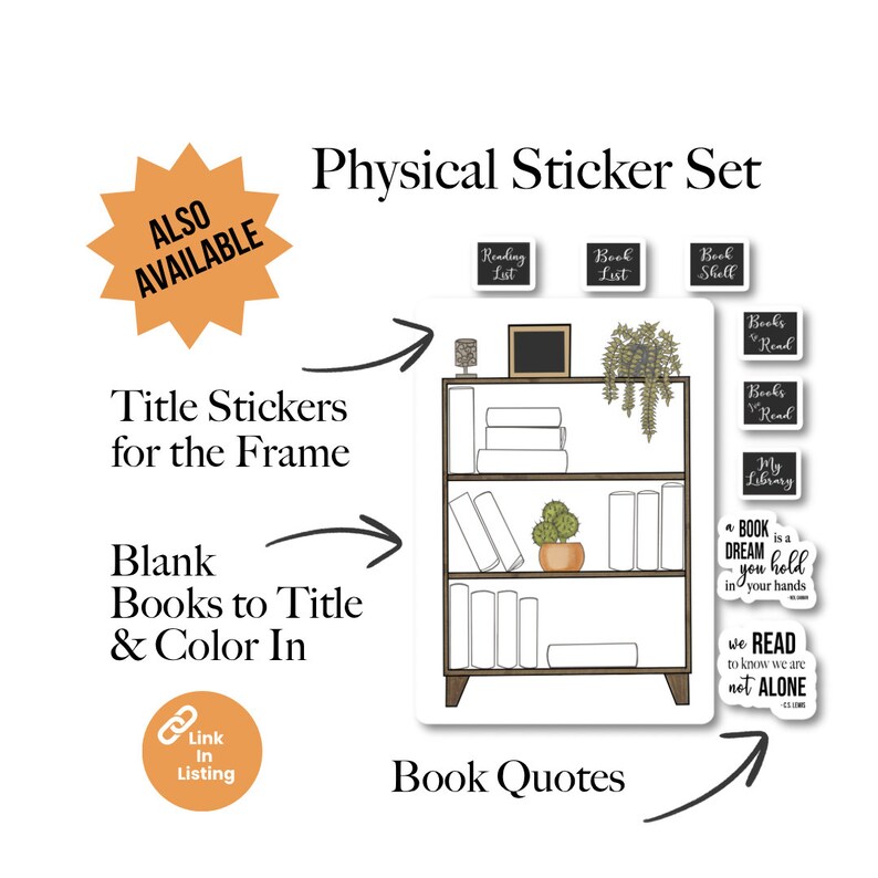 Bookshelf Reading List Tracker Printable Planner Book List Tracker ...