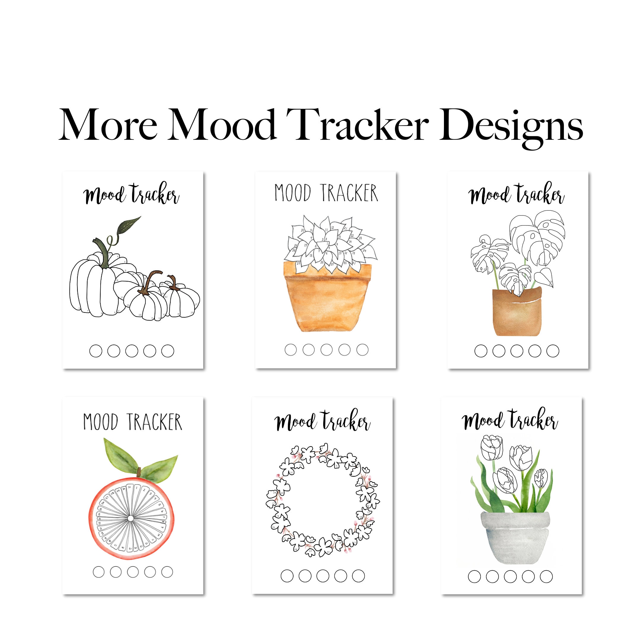Mood Tracker Eucalyptus Mood Tracker Printable Mood Tracker Wreath ...