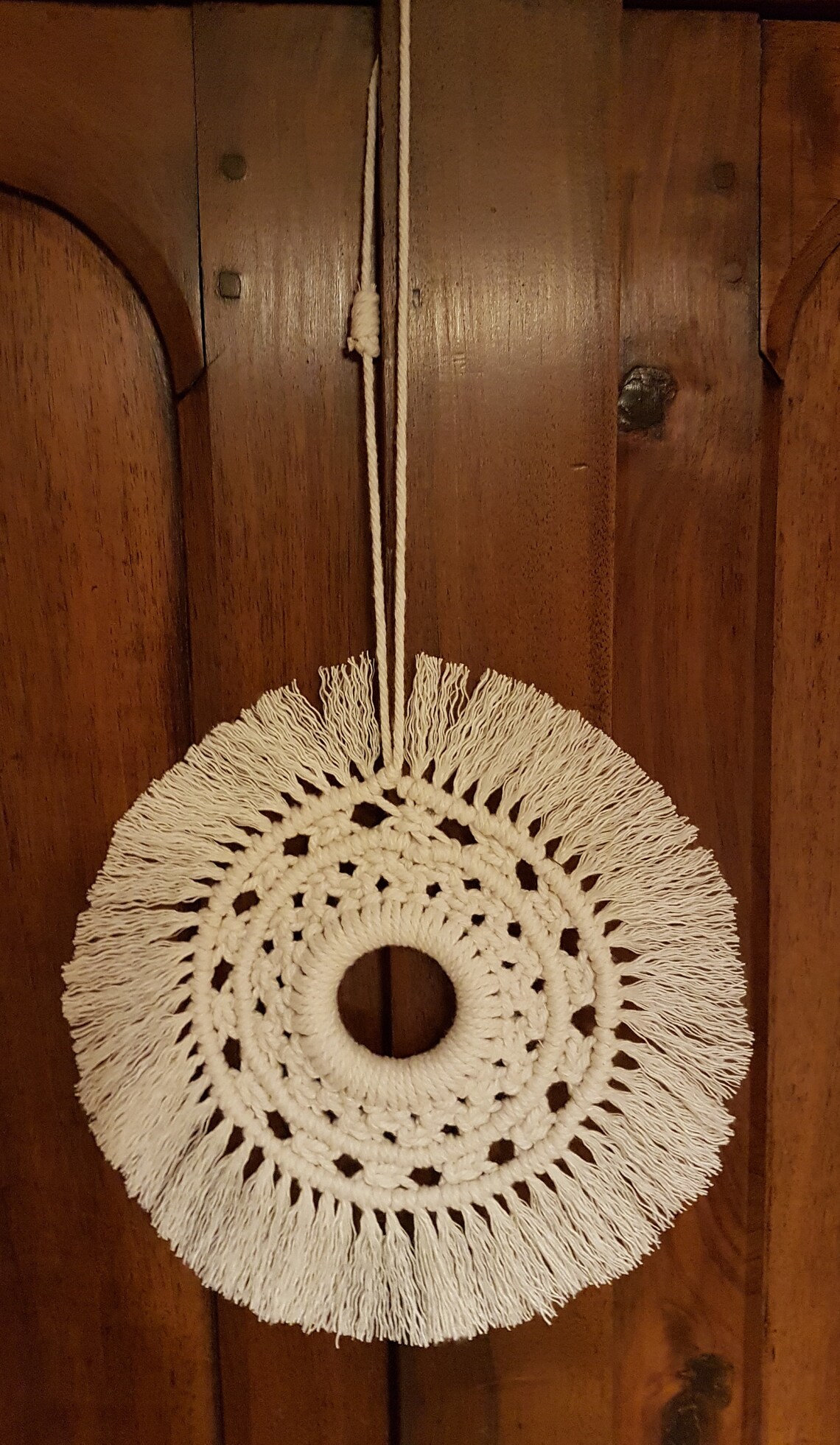 Macramé rond sur anneau bois - Etsy France