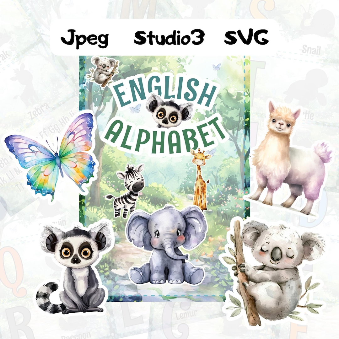 Velcro ABC Book With Animals Digital Alphabet Learning Printable & Cut ...