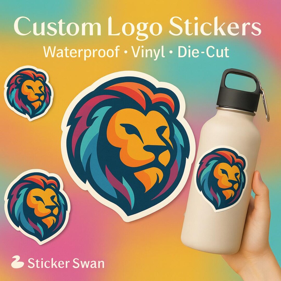100 Custom Logo Stickers – Waterproof Vinyl Labels – 3" Die-cut – Small ...