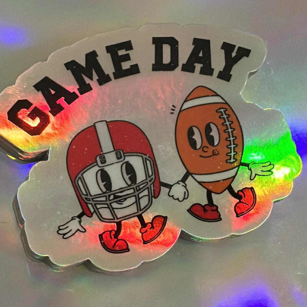 Football Game Day Sticker, Graphic Sticker, Sports Sticker, Football ...