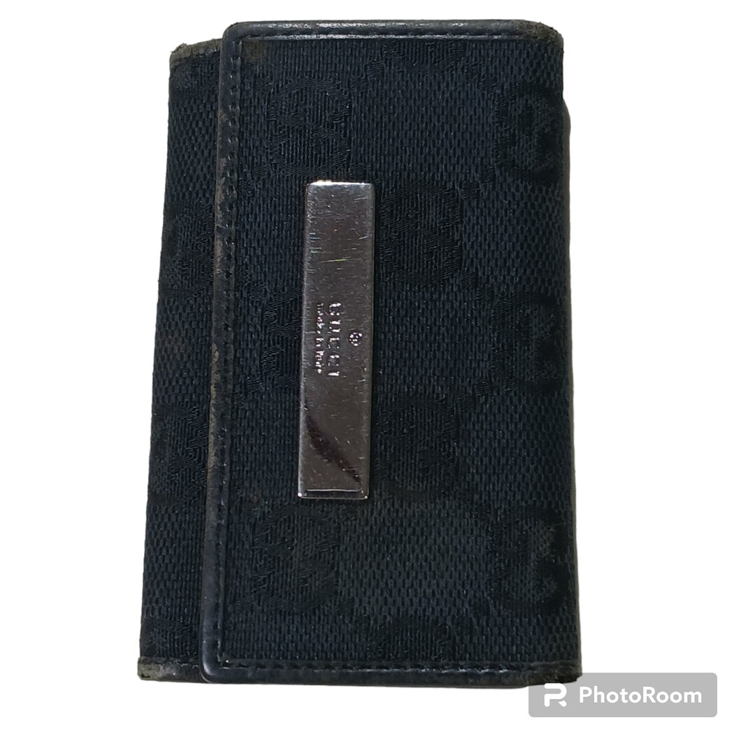 Gucci GG Canvas Leather 6 Ring Key Case Black Purse Wallet - Etsy
