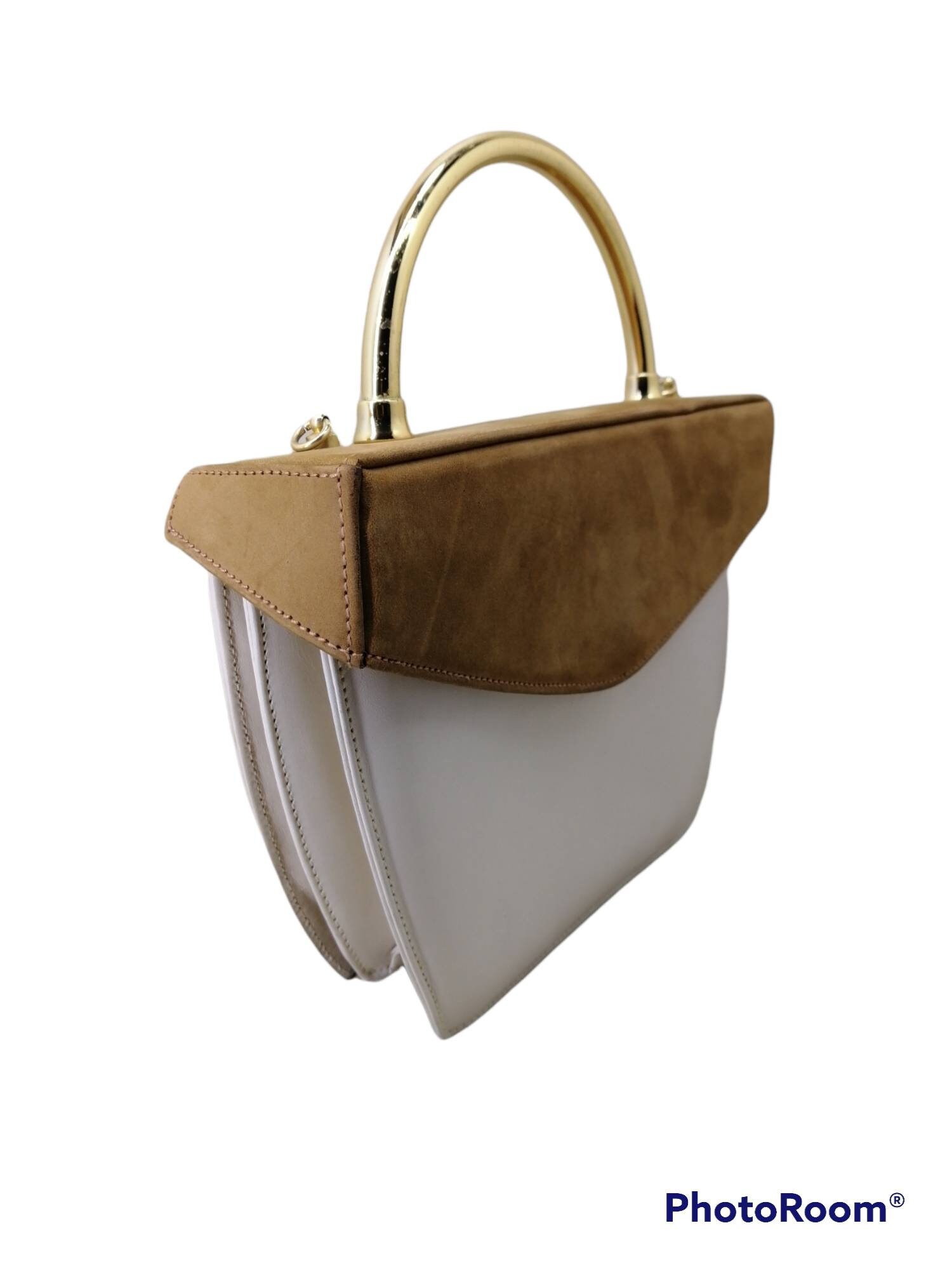 Vintage 60s Modette Top Handle Leather Bag - Etsy