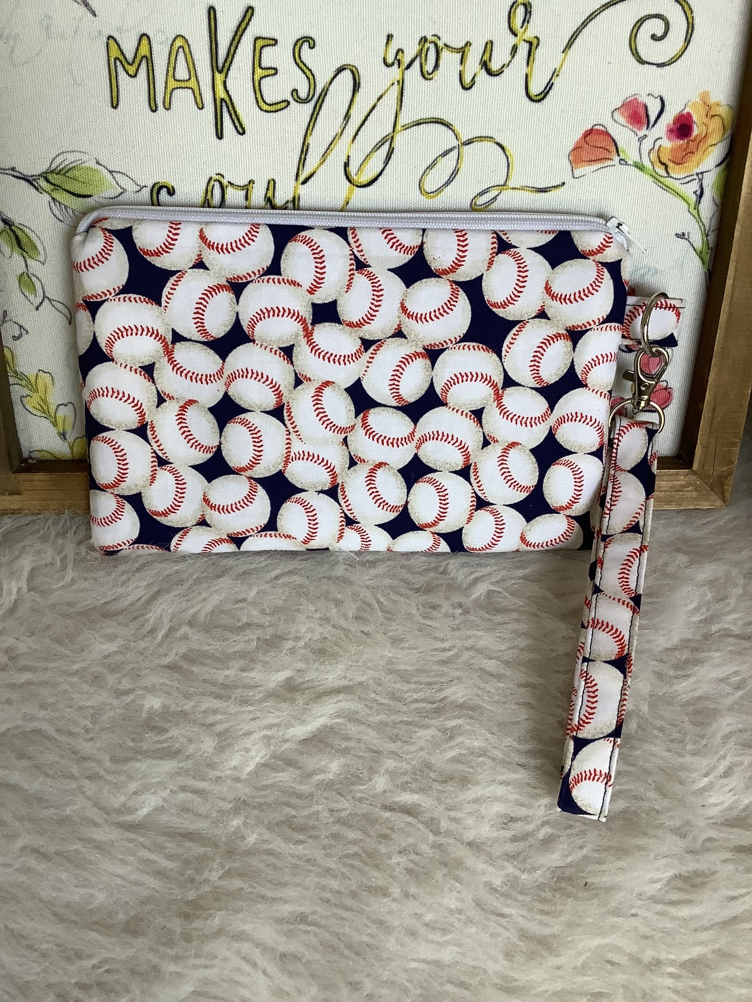 Baseball Wristlet, MLB, Makeup Pouch, Wallet, Purse, Sports Wristlet ...